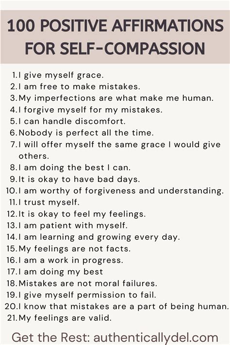 100 Gentle Self Compassion Affirmations To Be Kind To Yourself Artofit