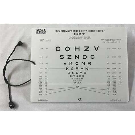 Buy Sloan Letter Near Vision Eye Chart With 16 Inch Cord Online At