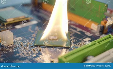 Overheated Burning Processor Stock Footage Video Of Microprocessors