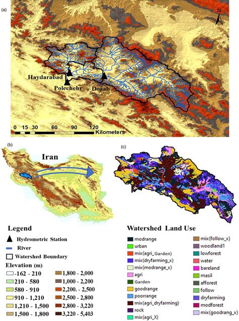 A Watersheds And Location Of The Hydrometric Stations B Location