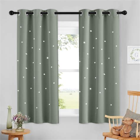 Nicetown Star Cutout Curtains For Girls Room Black Out