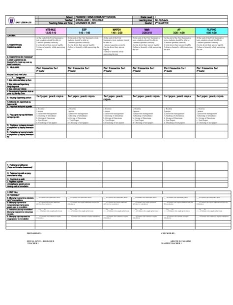 Dll First Summative Test 2nd Quarter Pdf Learning Behavior
