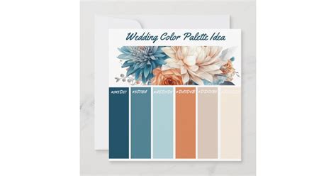Blue Wedding Colors Palette Idea Invitation Zazzle
