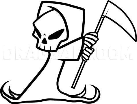 How To Draw The Grim Reaper Step By Step Halloween Scary Mouth Drawing