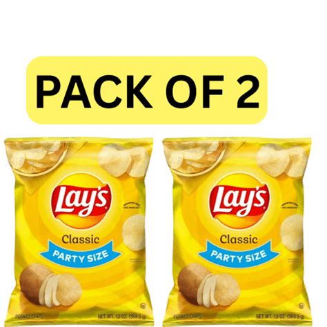 Lays Classic Potato Chips Party Size 13 Oz Bag 2 Pack