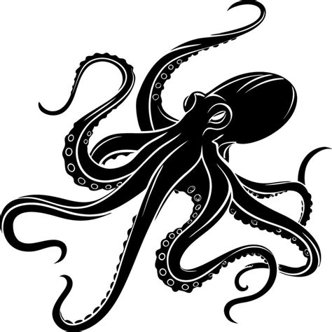 Octopus Black And White Illustration 55076253 Vector Art At Vecteezy