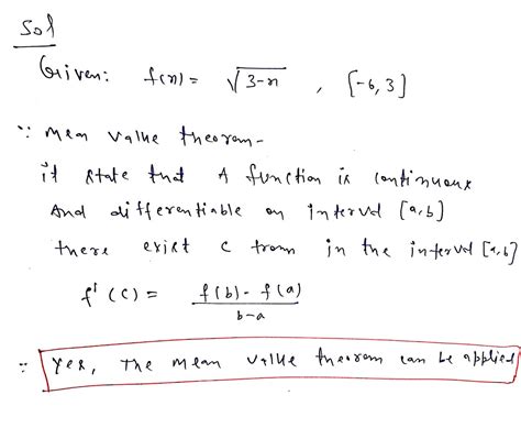 Answered Determine Whether The Mean Value Theorem Can Be Applied To F