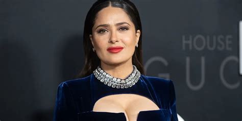 Salma Hayeks New Gown Has A Plunging Neckline And Nearly 2 Million Sequins