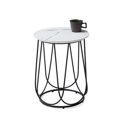 Nubira S Kafijas Galda Rāmis Melns Virspuse Balts Marmors Tikai Mēbeles