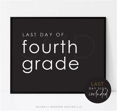 First Day Of Fourth Grade Sign First Day Of School Printable Etsy