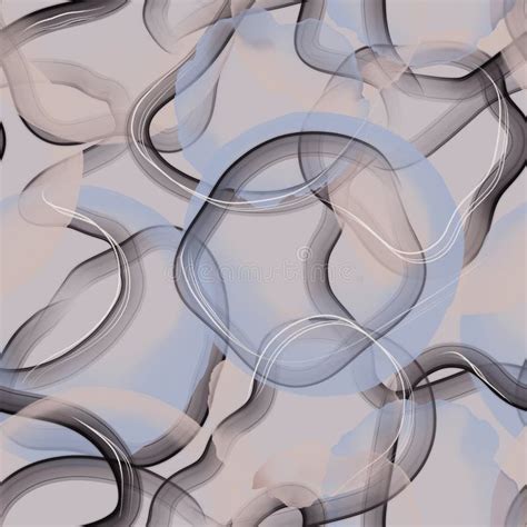 Fluid Art Abstract Shapes And Lines Pattern Stock Illustration