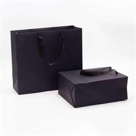 A5 Black Paper T Bag With Handle Geotobox