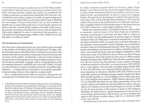 Globalization And The Hidden Words