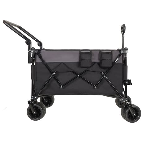Folding Wagon Cart Heavy Duty Push Pull Wagon With 360° Wheels