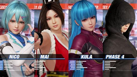Dead Or Alive 6 All Character Select Animations Snk Dlc Update Youtube