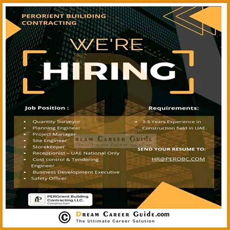 Jobs In Perorient Building Contracting Llc Dubai