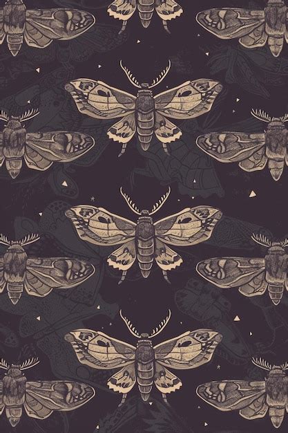 Premium Photo A Close Up Of A Pattern Of Moths On A Dark Background