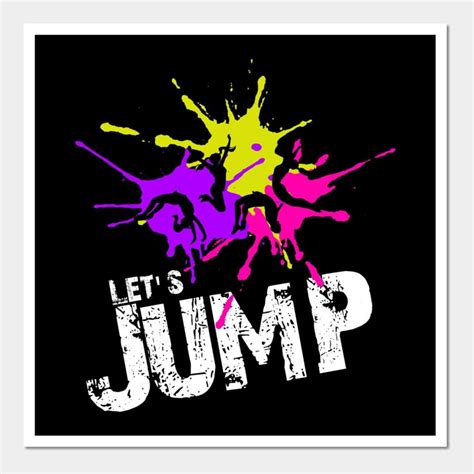 Lets Jump Funny Trampoline Trampolinist Birthday Wall And Art Print