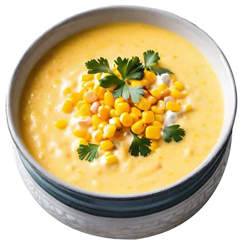 Delicious Creamy Corn Soup Served 44025938 Png