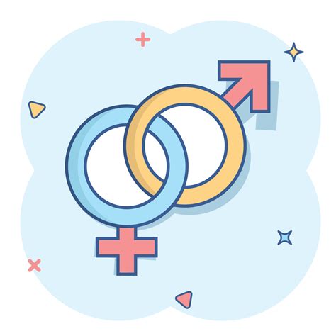 Vector Cartoon Gender Icon In Comic Style Men And Women Sign