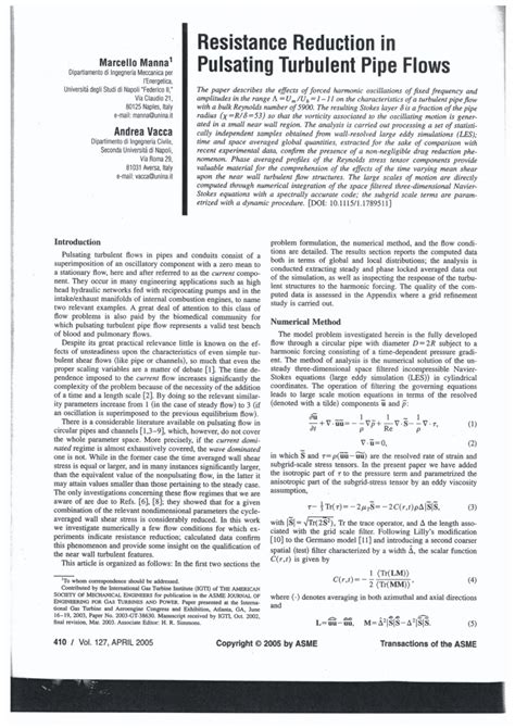 Pdf Resistance Reduction In Pulsating Turbulent Pipe Flows