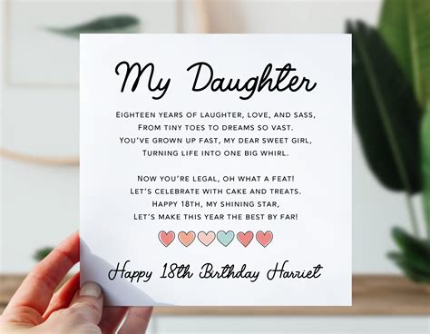 18th Birthday Card For Daughter Daughter 18th Birthday Card Cute