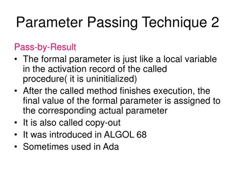 PPT Ch9 Parameter Passing PowerPoint Presentation Free Download ID 525809