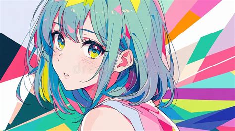 Female Digital Abstract Art Piece Featuring A Geo Ai Generated Stock