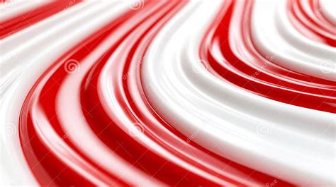 Red And White Striped Candy Swirls Create A Vibrant Wave Pattern On A