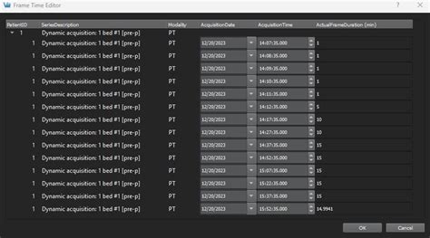 Frame Time Editor Vivoquant User Manual