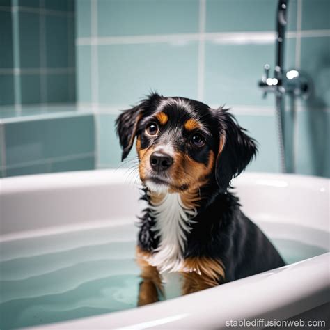 Jackapoo In Bathtub Stable Diffusion Online
