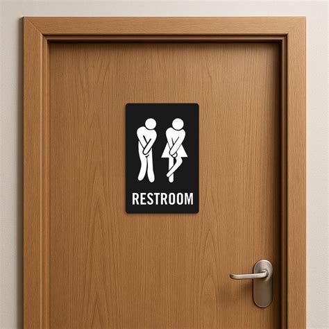 Unisex Bathroom Sign With Humor