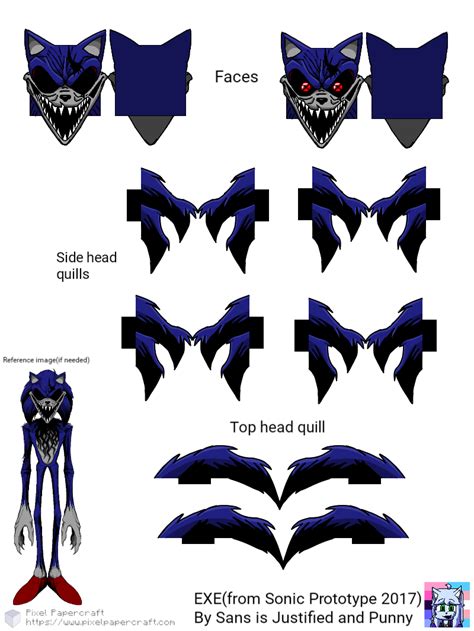 Exe Sonic Prototype 2017 Pixel Papercraft