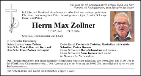 Traueranzeigen Von Max Zollner Mittelbayerische Trauer