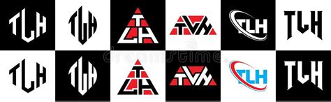 Tlh Letter Logo Design In Six Style Tlh Polygon Circle Triangle