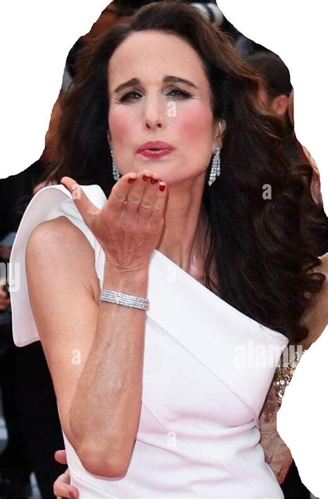 Actress Andie Macdowell Blows Kisses To The Photographers As She Poses
