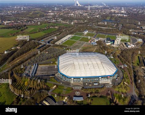 Aerial View Veltins Arena Bundesligastadion Of Fc Schalke 04 With