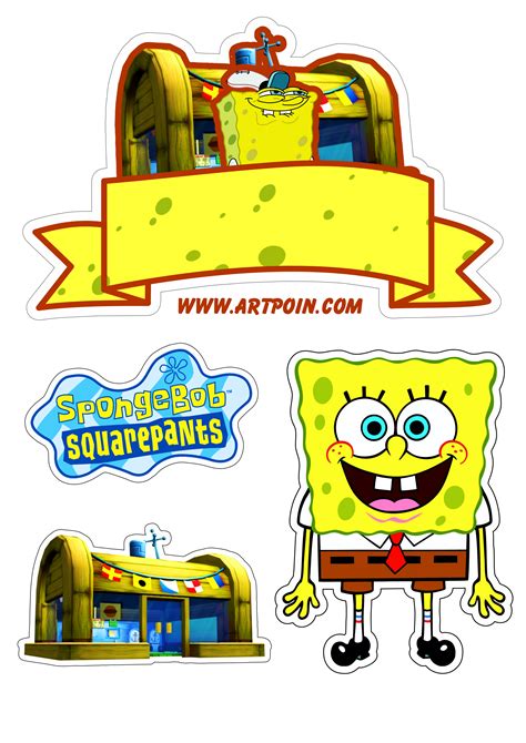 Topo De Bolo Para Baixar Bob Esponja Calça Quadrada Decoração De Festa