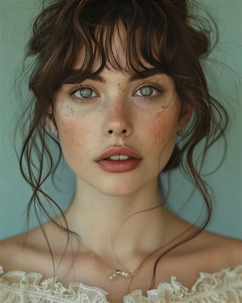 Premium Photo Woman With Freckled Hair And Blue Eyes