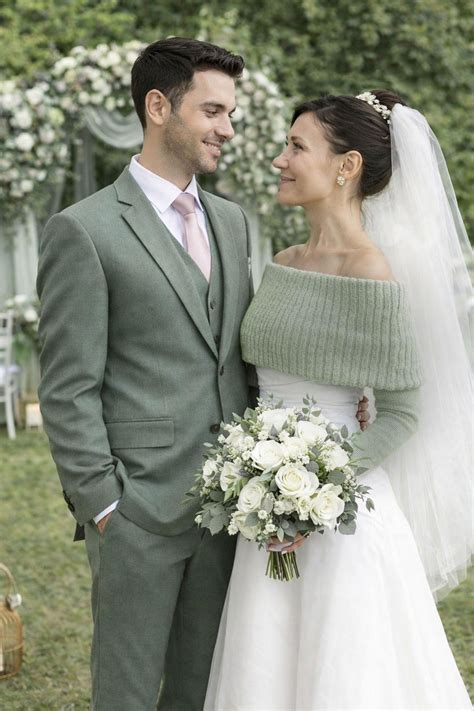 Knitted Bridal Bolero Sage Green Knit Wedding Shrug With Long Gloves