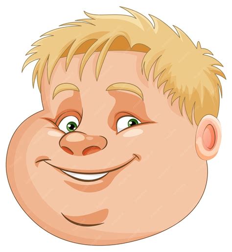 Cara De Gordo Niño Caricatura Vector Premium