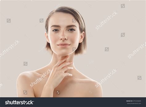1907 Young Girl Care Beautiful Healthy Clean Skin Hand Touching Face