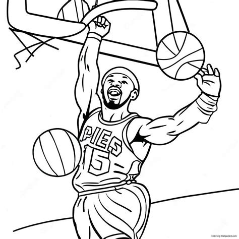 76ers Basketball Player Dunking Coloring Page 18863 14894