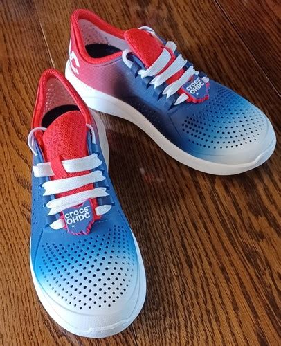 Crocs Ohdc Literide Tennis Shoes Sneakers Size 8 Red Blue Ebay
