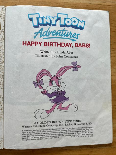 Tiny Toon Adventures Happy Birthday Babs A Little Golden Book Etsy