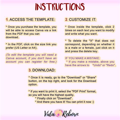 Reborn Birth Certificate Fillable And Instant Download Reborn Doll Accessories Birth