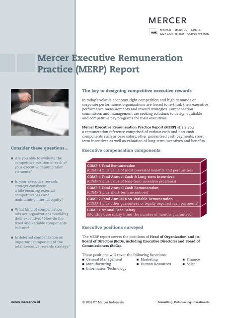 Mercer Executive Remuneration Practice Merp