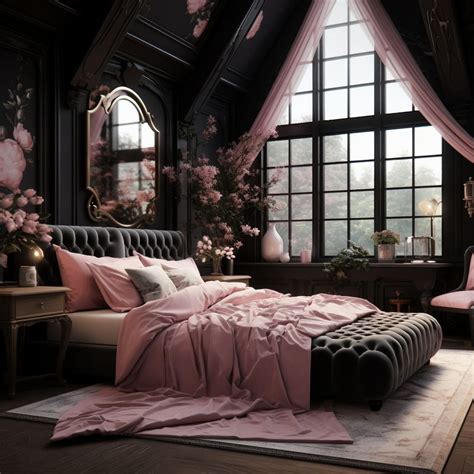 Royal Rose Grand Dark Feminine Bedroom In Luxurious Pink Dark Rose