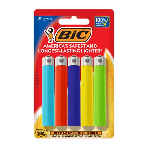 Bic Classic Lighters Full Size Pocket Assorted Colors 50 Pack