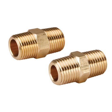 Male Brass Pipe Coupling Set 2 Piece
